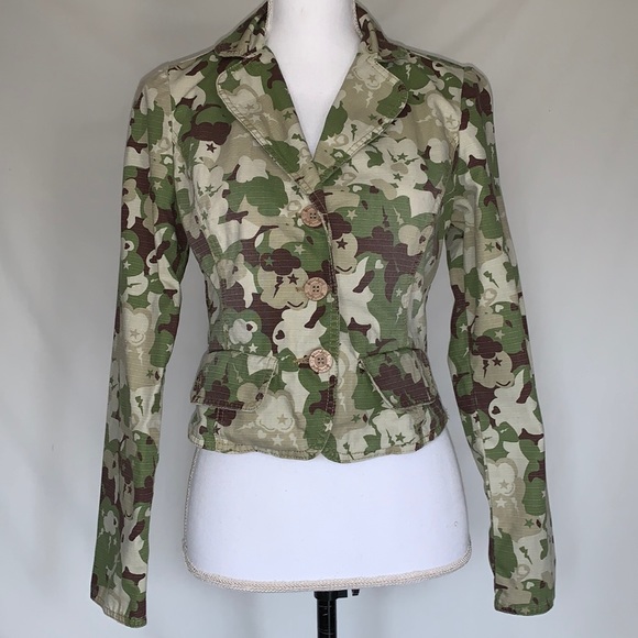Soundgirl | Jackets & Coats | Sound Girl Cotton Cropped Camo 3 Button ...